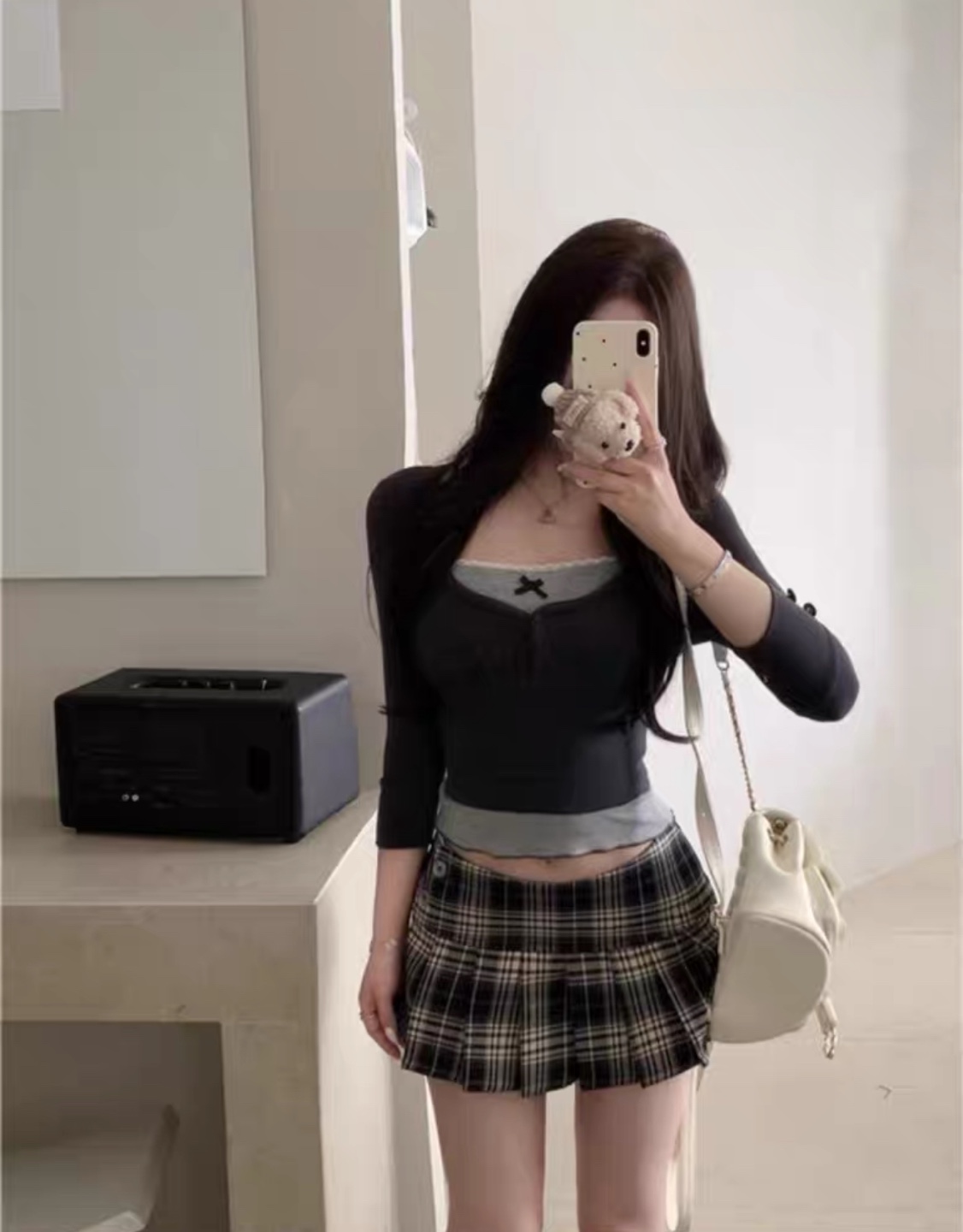 2color 체크 투피스 셋업 글램 티셔츠 체크 미니 스커트 체크 스커트 투피스 세트 섹시 투피스 글램 투피스 이벤트 클럽 파티룩 페스티벌 코스프레 스쿨룩 Bj 여캠