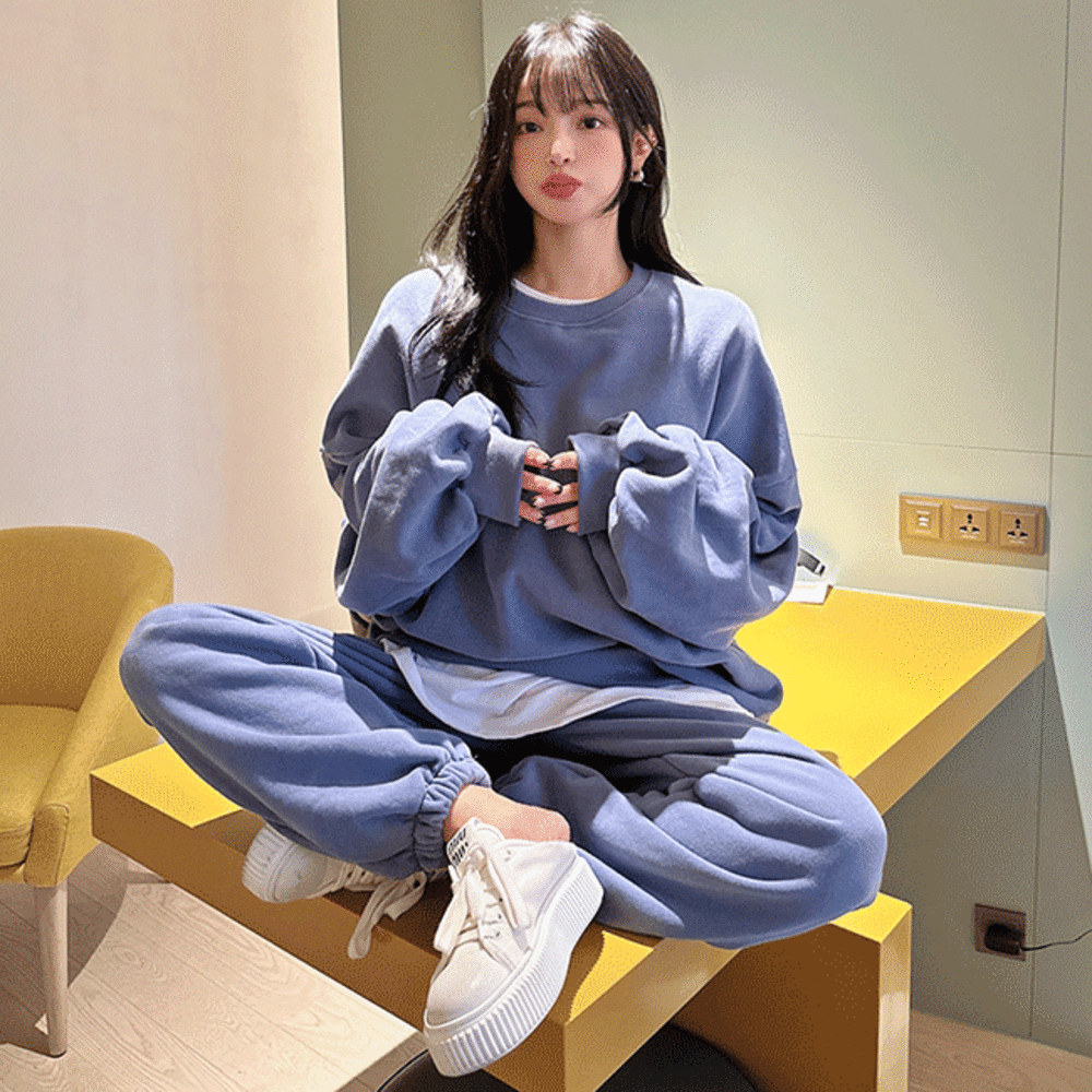 카툰 양기모 조거 트레이닝 세트 에이블리