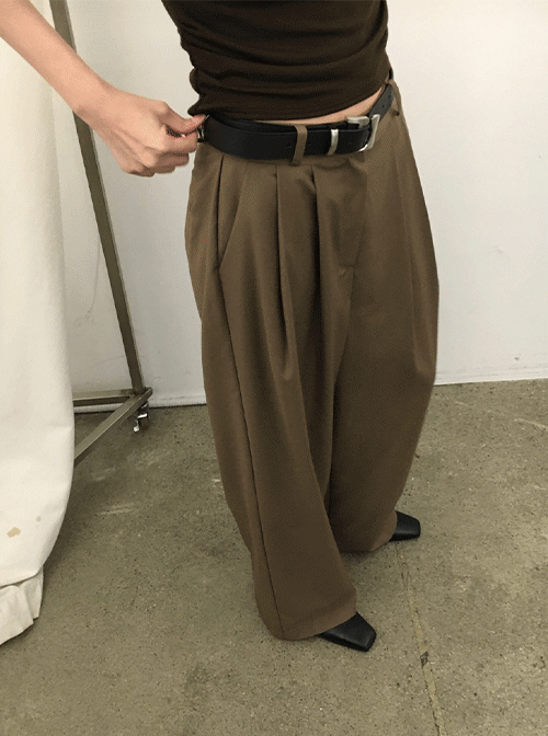 [브라운s 당일출고 ] 어필 핀턱 슬랙스 2color 와이드팬츠 하객룩 가을슬랙스 에이블리