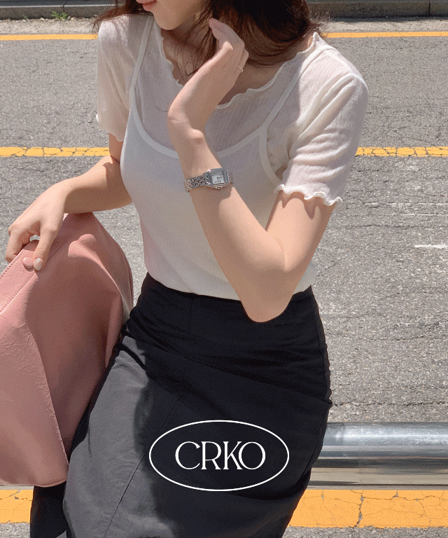 [crko] 썸머 릴리 레이어드 티셔츠 에이블리
