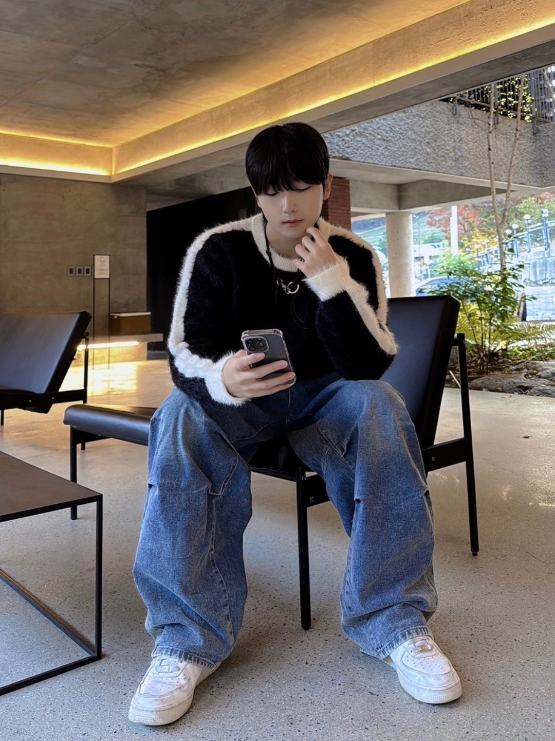 트랙 모헤어 라운드니트 2C - 에이블리