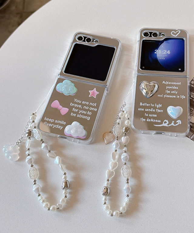 구름 하트 파츠 스트랩 갤럭시 Z플립6 Z플립5 Z플립4 Z플립3 감성 레터링 메탈릭실버 미러 하드 제트플립6 제트플립5 제트플립4 제트플립3 지플립6 지플립5 지플립4