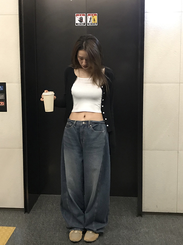 Ash Blue Balloon Denim - 에이블리