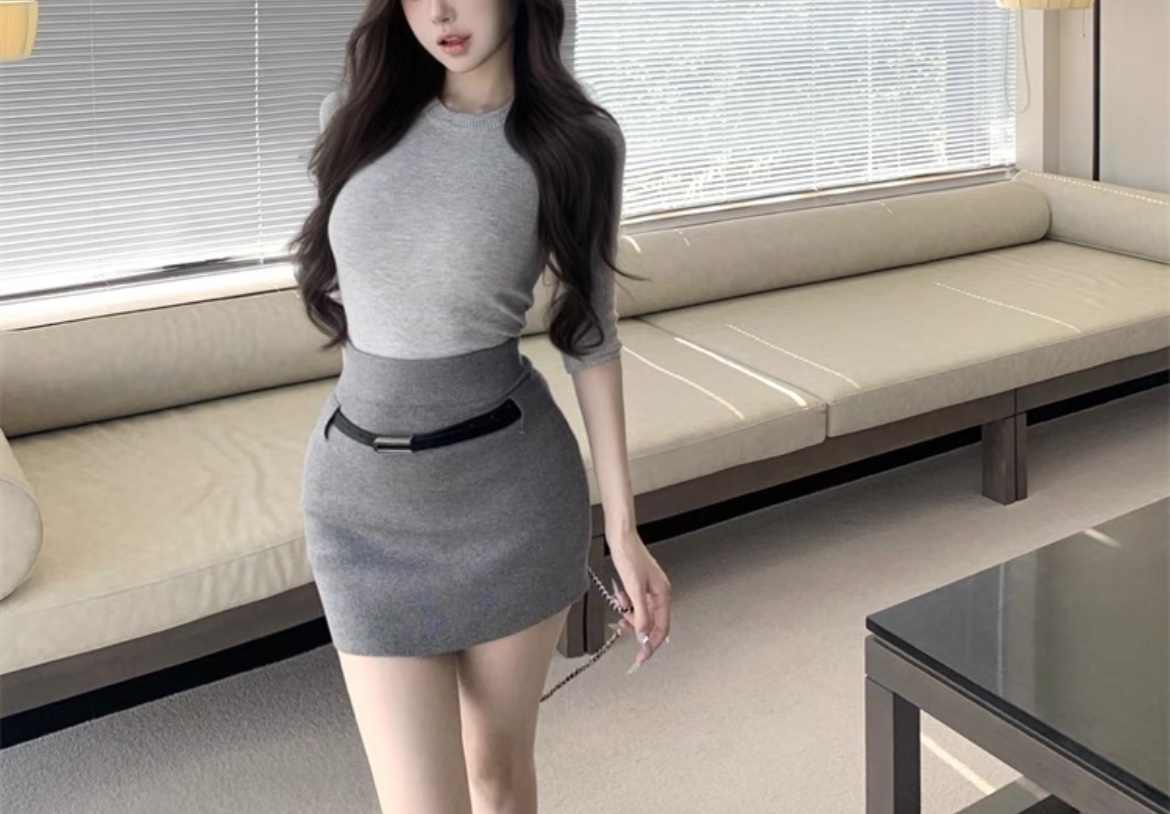 글램 니트 벨트 H 미니 스커트 투피스 셋업 라운드 니트 미니 스커트 투피스 세트 섹시 투피스 글램 투피스 데이트룩 데일리룩 Bj 여캠 방송 홀복 클럽 파티룩 에이블리