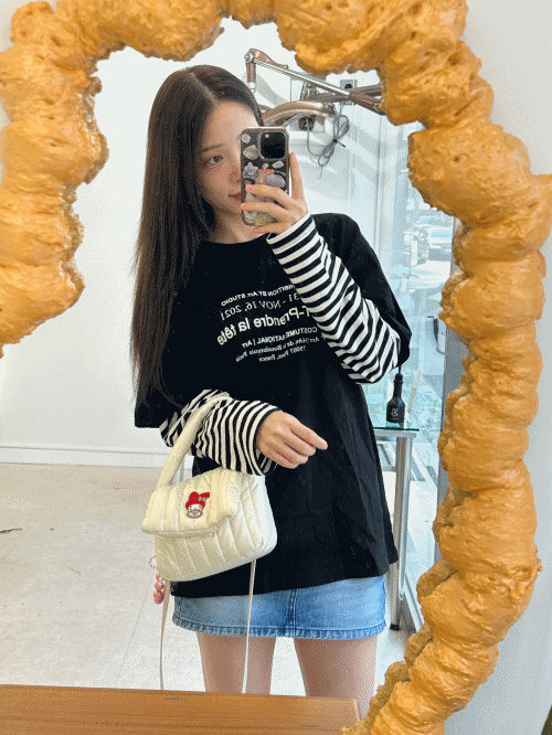 단가라 긴팔 레이어드T (2ccolor) - 에이블리