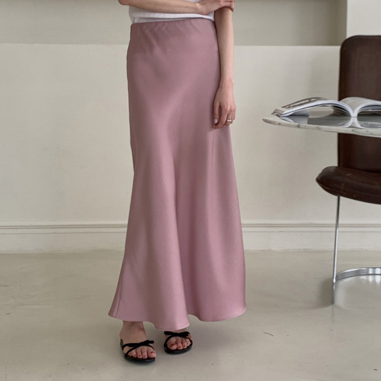 블리스커트 머메이드 새틴 롱스커트 - 에이블리