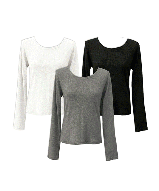[자체제작/SHEERLY]베이직 골지 긴팔티(3color) - 에이블리
