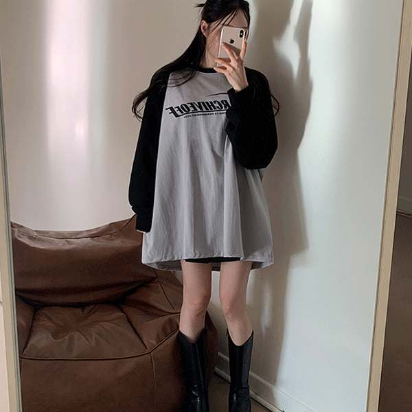 [4xl,빅사이즈,남녀공용,오버핏,간절기,통통,남자긴팔,커플룩,77-88,봄신상] 리블 나그랑 긴팔 티셔츠 - t - 에이블리