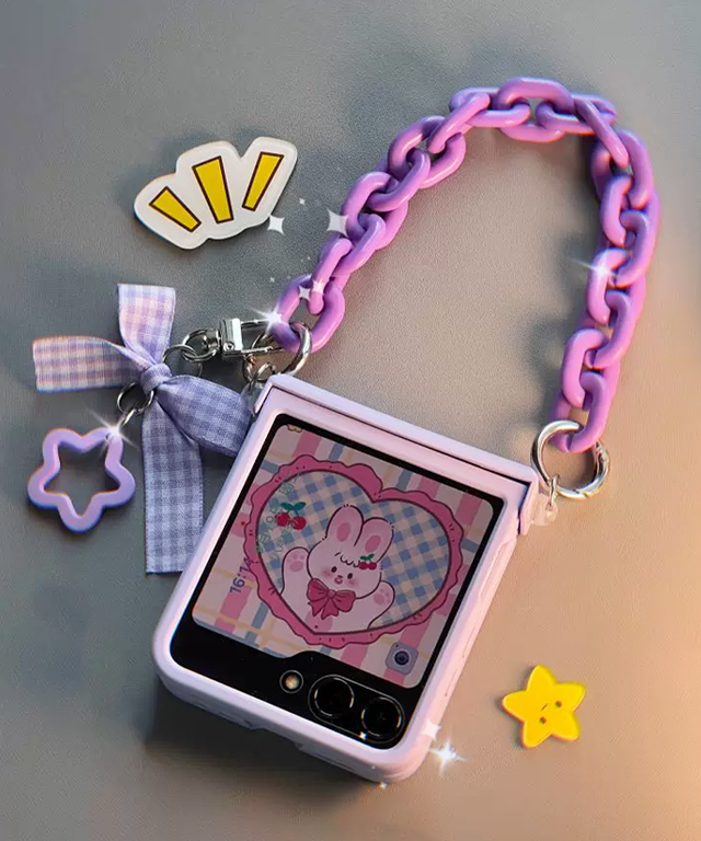 별 리본 키링 갤럭시 Z플립6 체인 스트랩 힌지보호 커버 보라 하드 Z플립5 Z플립4 Z플립3 제트플립6 제트플립5 제트플립4 제트플립3 지플립6 지플립5 지플립4 귀여운