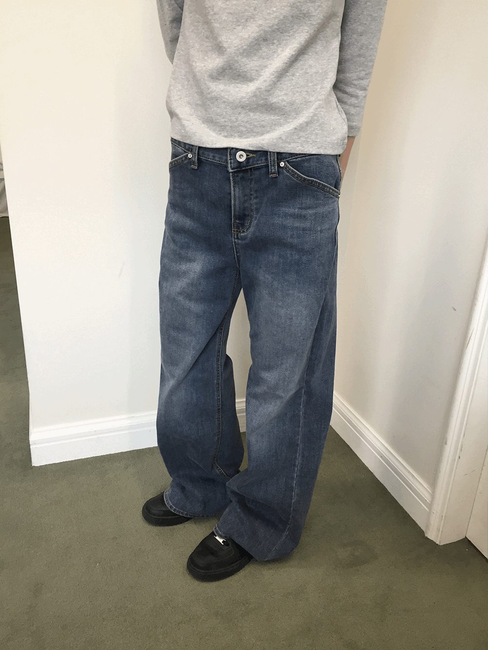 비브리 워싱 데님팬츠 (2c) - 에이블리