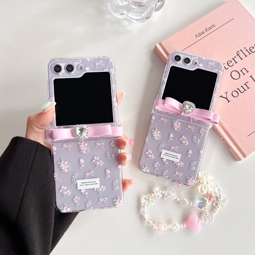 🌺플립6🌺 잔꽃 리본 힌지보호 하트 스트랩 케이스 제트플립3 제트플립4 제트플립5 제트플립6 Z플립3 Z플립4 Z플립5 Z플립6 지플립3 지플립4 지플립5 지플립6 에이블리