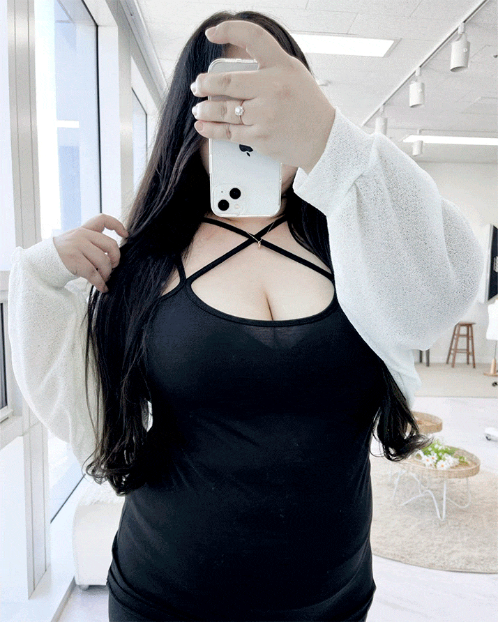 💋섹시 글램 빅사이즈 엑스 더블끈 나시 이너웨어💋 보들 쫀쫀 크로스 / 유라 (3size/66-110) - 에이블리