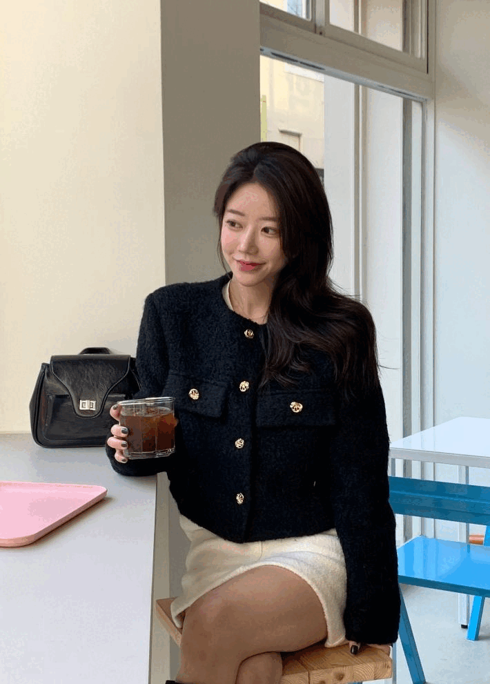 베니 헤어리 울 트위드 jk(2col) - 에이블리