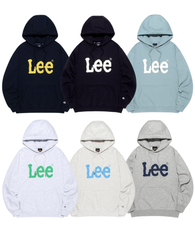 💙정품💙Lee 리 후드티 베이직 로고 남녀공용 커플 후드 6컬러 - 에이블리