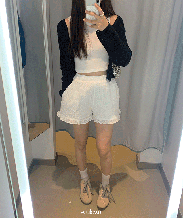 24ss/HOT🩰/jenny lace ruffle shorts 레이스 쇼츠 팬츠(2col) - 에이블리