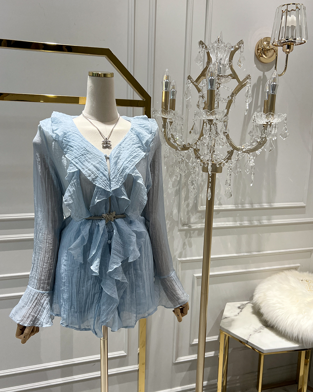 [실버벨트set] 버터플라이 프릴 투피스 SET - [ 2color ] - 에이블리