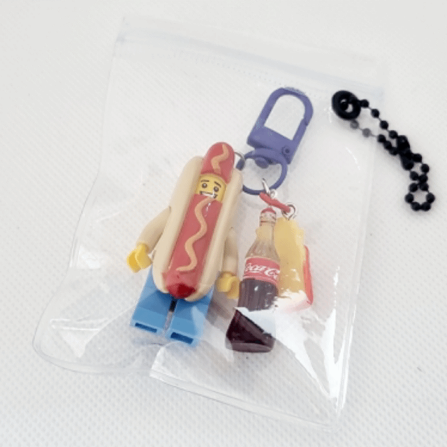 [SUSOO제작] 지퍼백 레고키링 피자레고 꽃레고 상어레고 키링 - 에이블리
