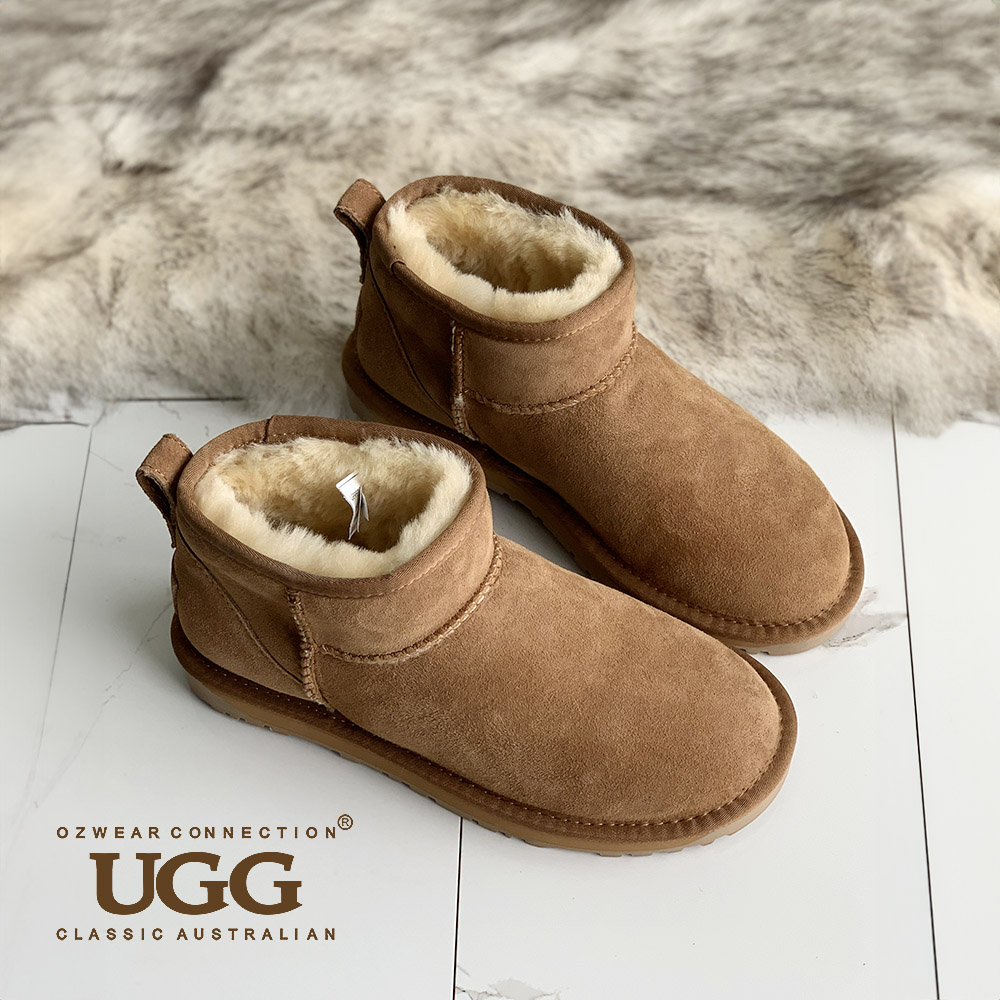 [에이블리 호주원] OZWEAR UGG 오즈웨어 클래식 울트라 미니 소가죽 부츠(OB658CW) - 에이블리