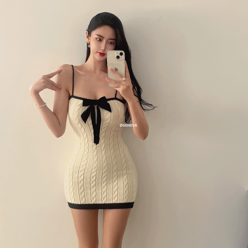 당일/ 꽈배기 니트 스퀘어 미니 OPS 브로치 set 리본 베이직 기본 신축성 슬림핏 스판 이너 여리 섹시룩 글램룩 파티룩 연말룩 겨울 나시 민소매 가성비 데일리 ...