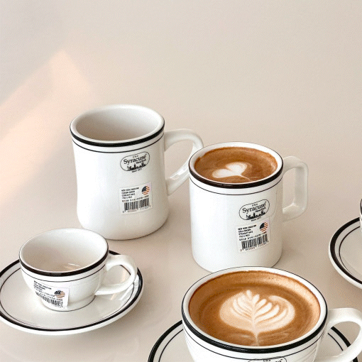 [본사정품☕] 시라쿠스 뉴욕 킹스인 머그컵 320ml 400ml 라떼 아메리카노 카페 홈카페 브런치 에이블리