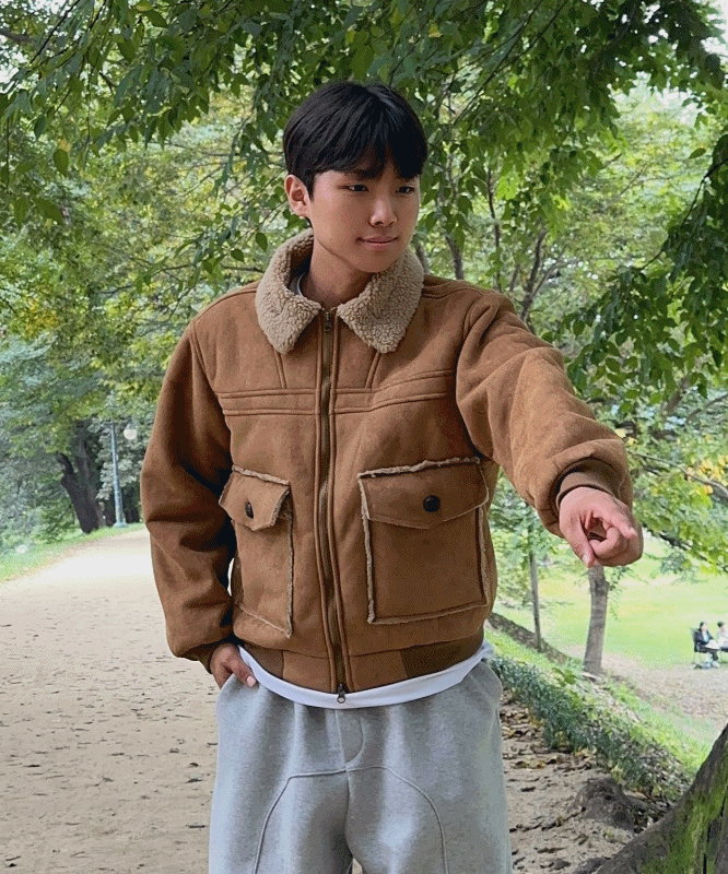 [데이트코디/특가할인] 스웨이드 시어링 자켓(2C) - 에이블리