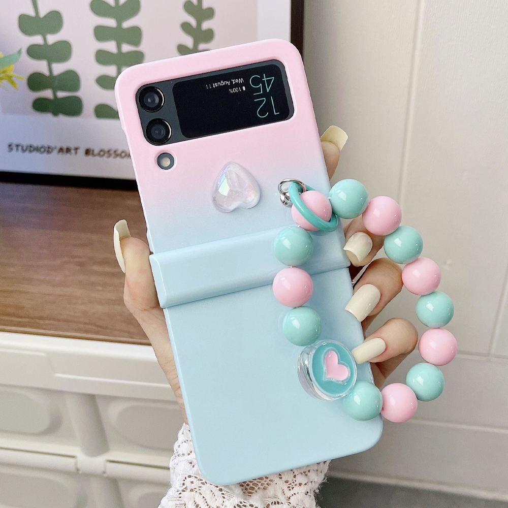 힌지보호 구슬 스트랩 하트 파츠 슬림 하드 삼성 갤럭시 Z플립6 Z플립5 Z플립4 Z플립3 제트플립5 제트플립4 제트플립3 지플립5 지플립4 지플립3 Zflip5 케이스