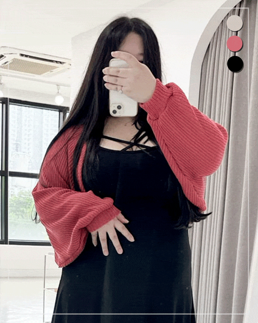 🌜MADE🌛 여리여리 끝판왕 팔뚝살 커버에 와따 5XL 너무 예쁜 빅사이즈 크롭 볼레로 가디건 봄 골지 니트 간절기 아우터 / 꿀템 (66-120) - 에이블리