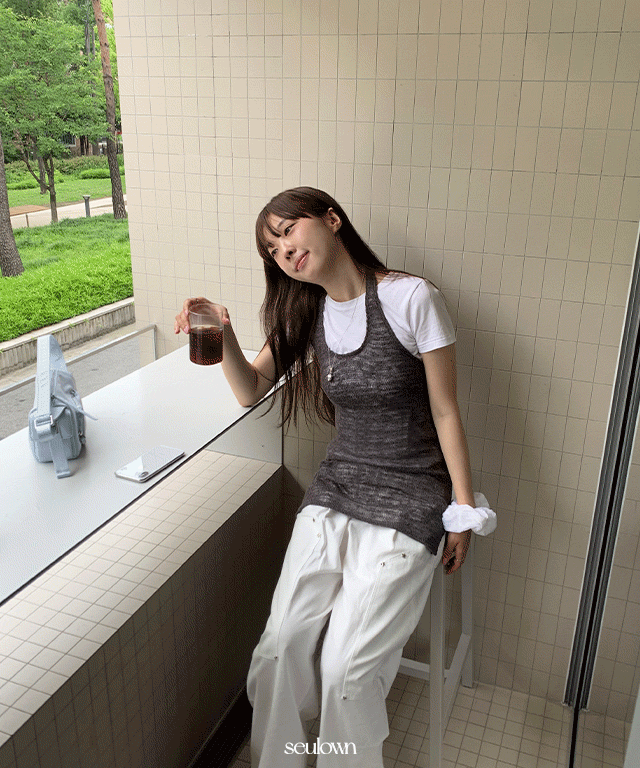 POINT🥣/Nova holter layered ops 홀터 레이어드 니트 나시 원피스(3col) - 에이블리