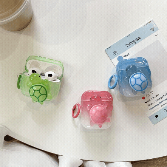 3color거북이에어팟에어팟 커플케이스 우정케이스 귀여운케이스 에어팟집 생일선물 에어팟1세대 에어팟2세대 에어팟3세대 에어팟프로 에어팟프로2 에어팟키링 버즈 아이폰
