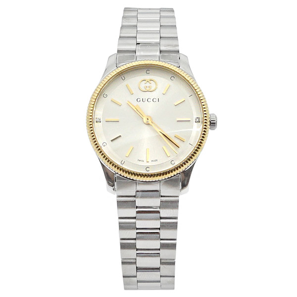 구찌 여성 G 타임리스 시계 메탈실버 YA1265063 - 에이블리