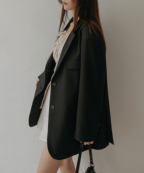 클로든 오버 박시 싱글 자켓 봄 간절기 클래식 오버핏 박시핏 루즈핏 여리핏 하객룩 오피스룩 에이블리