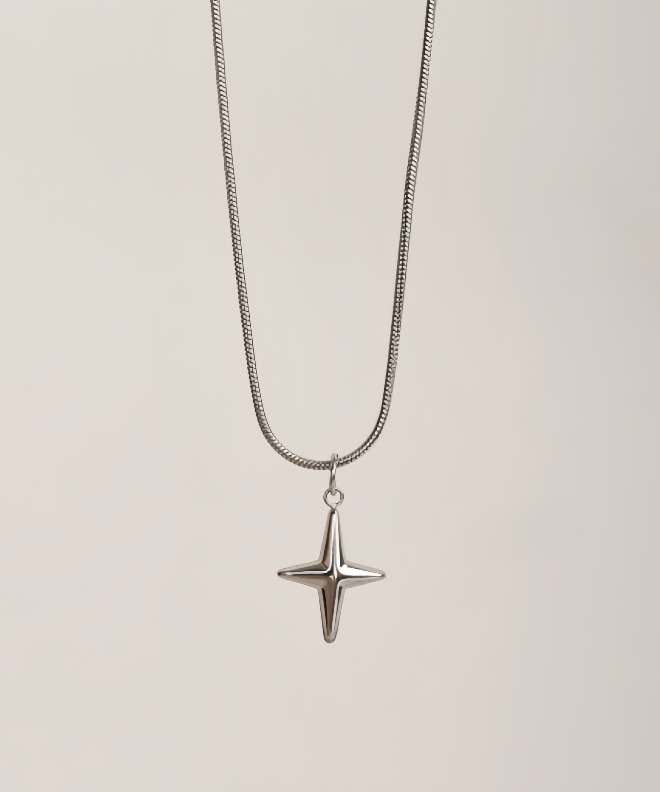 [1+1/써지컬] Starlight Cross Simplicity Necklace 별 십자가 목걸이 - 에이블리