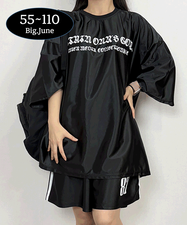 [~110 5XL 박시핏/빅사이즈]스포티 반팔티🧡빅사이즈 티셔츠 티 반팔티 체형커버 여름 가을 장마 여리핏 날씬핏 넉넉핏 체형커버 오버핏 힙스트릿 꾸안꾸 힙무드 반팔T ...