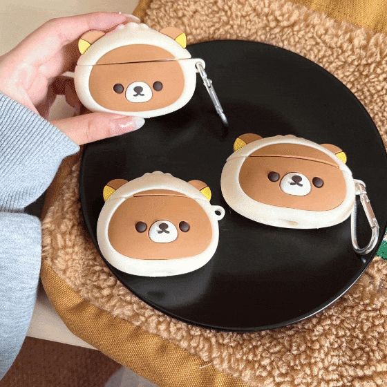 만두곰돌이에어팟케이스 귀여운케이스 실리콘케이스 귀여운에어팟 곰돌이에어팟 생일선물 에어팟1세대 에어팟2세대 에어팟3세대 에어팟프로 에어팟프로2 에어팟4세대 에어팟 아이폰