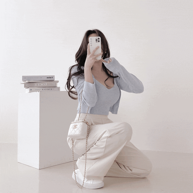 [여리핏] 가나다란 여리핏 끈나시 크롭 봄 가디건 세트 4color 에이블리