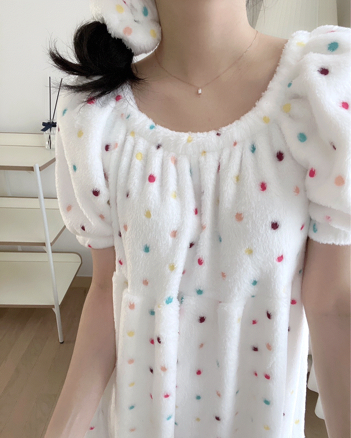 머리끈포함🌷[사은품증정] 도트 원피스 수면잠옷 에이블리