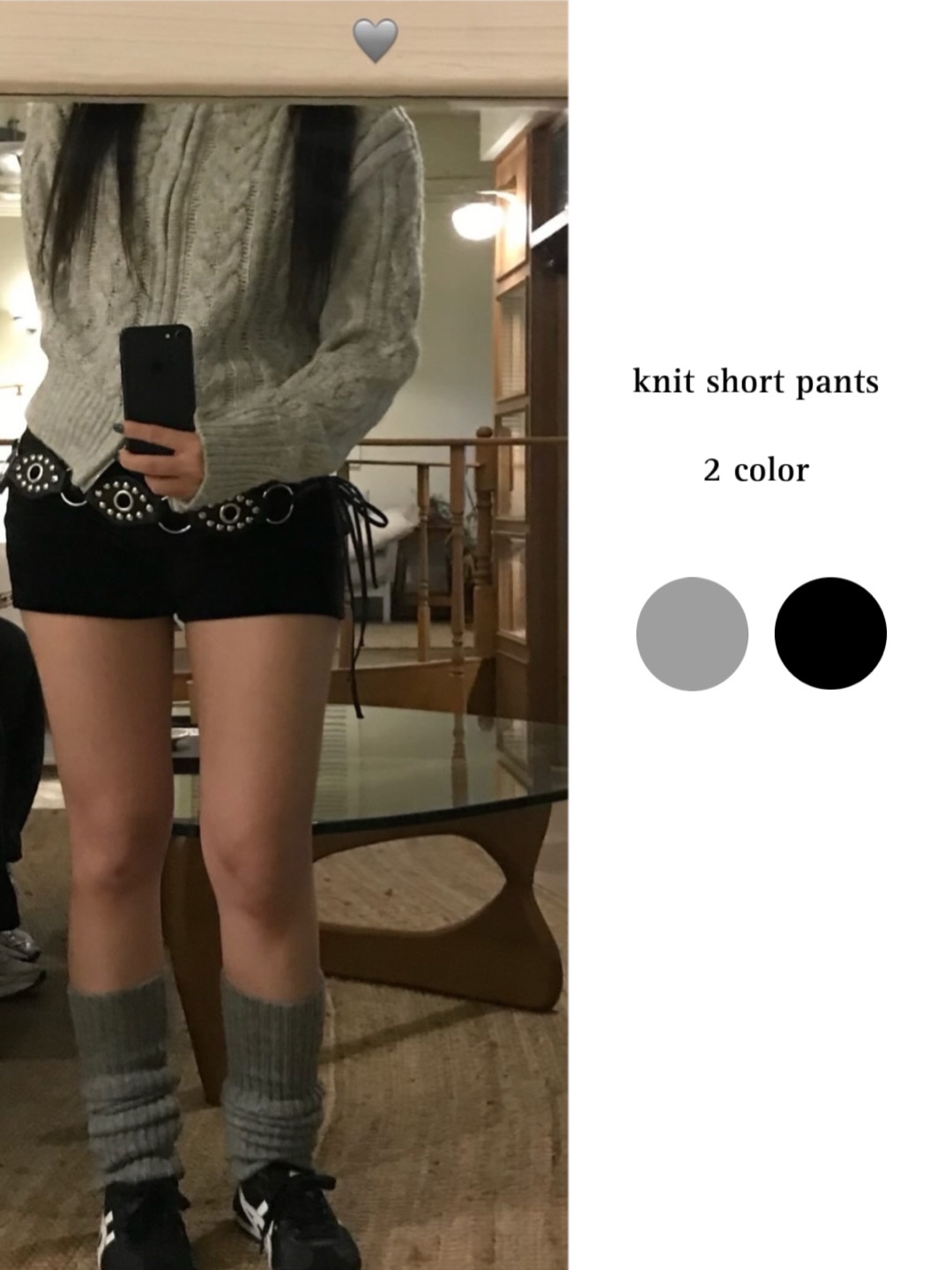 **최저가**24fw/니트 숏 팬츠(2color) - 에이블리