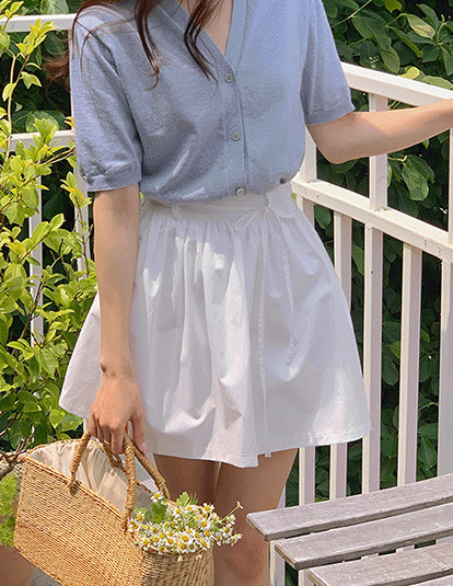 스트랩스커트 Tsk0656 엘리드 코튼 리본 셔링 미니 스커트플레어스커트a라인스커트스트랩스커트셔링스커트리본스커트면스커트 에이블리