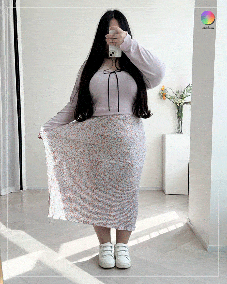 (1+1추가할인) 가격실화 미친스판 왕편하고 예쁜 빅사이즈 꽃무늬 밴딩 롱스커트 플리츠 데일리 원피스가능 5XL / 요물치마 (66-120) - 에이블리