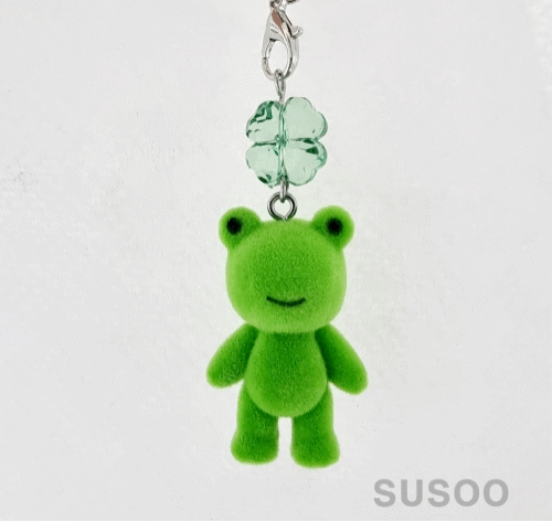 [SUSOO] 귀욤귀욤 행운 클로버 개굴 키링 - 에이블리