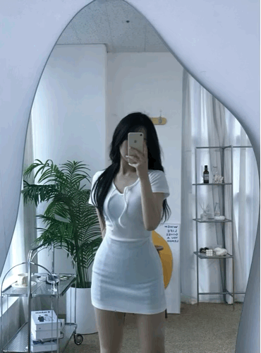 섹시글램핏보장 여름원피스 후드 반팔 백 리스 뒷트임 쫀쫀 스판 슬림핏 미니 원피스 몸매보정 섹시 글램 Ops 3colors 에이블리