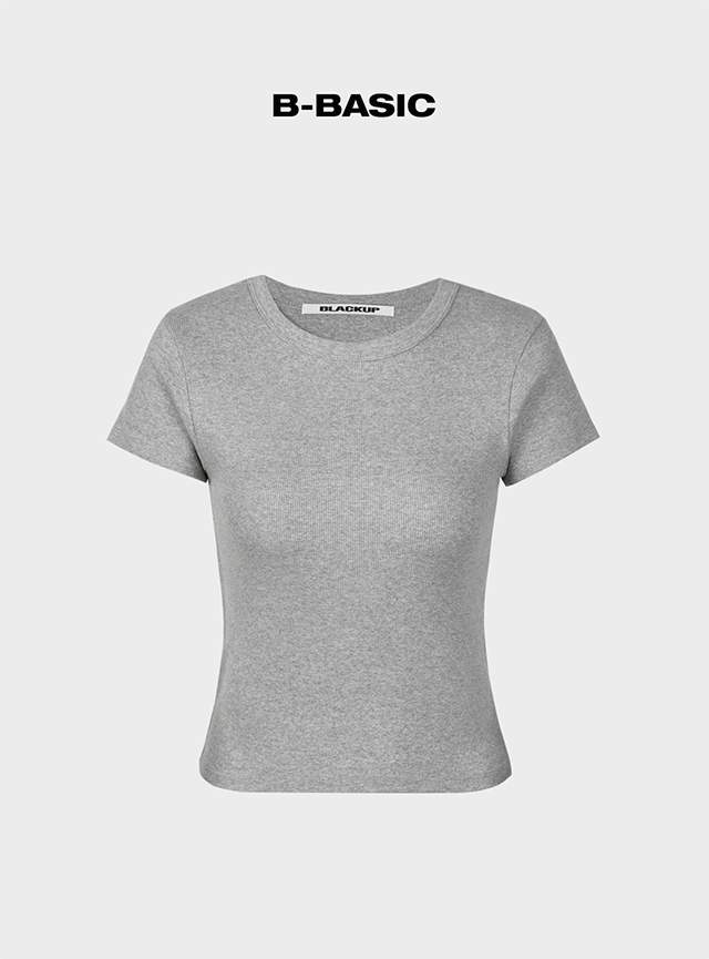 [B-BASIC] 라운드넥 골지 반팔티 (2Size) [반팔 반팔티 반소매 티셔츠 기본티 심플 이너 슬림 라운드넥] - 에이블리