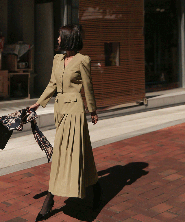 [S~M/2col/자켓+스커트 셋업/오피스룩/하객룩/자체제작] 브리스투피스 - 에이블리