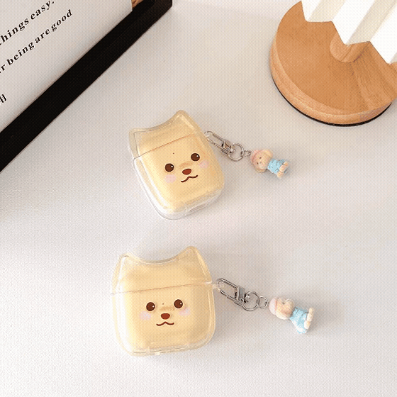 귀여운강아지키링포함에어팟케이스 옐로우 케이스 귀여운케이스 키링 강아지케이스 생일선물 에어팟1세대 에어팟2세대 에어팟3세대 에어팟프로 에어팟프로2 에어팟 아이폰케이스
