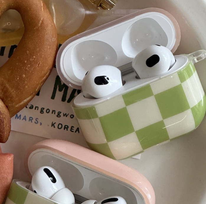 신상체크 유광 상큼 하이틴 에어팟케이스💖 에어팟 프로 1 2 3세대 유니크 힙한 Y2k 체크 무늬 핑크 그린 인스타 감성 Tpu 에어팟 케이스 에어팟 3세대 에어팟