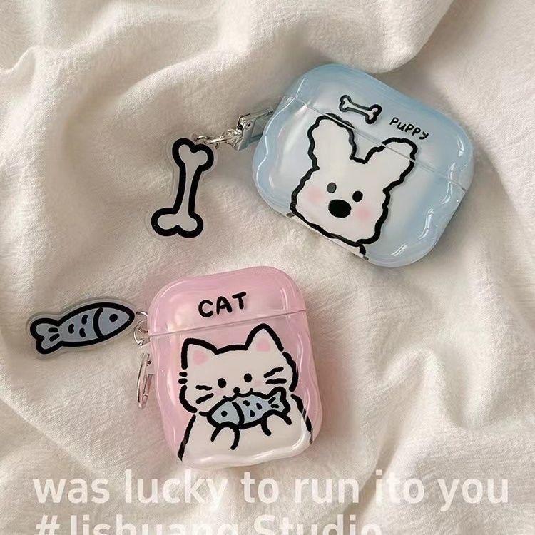 러블리 귀여운 고양이 강아지 에어팟케이스 에어팟1 에어팟2 에어팟프로 에어팟프로2 에어팟3 친구선물 커플 우정 에이블리