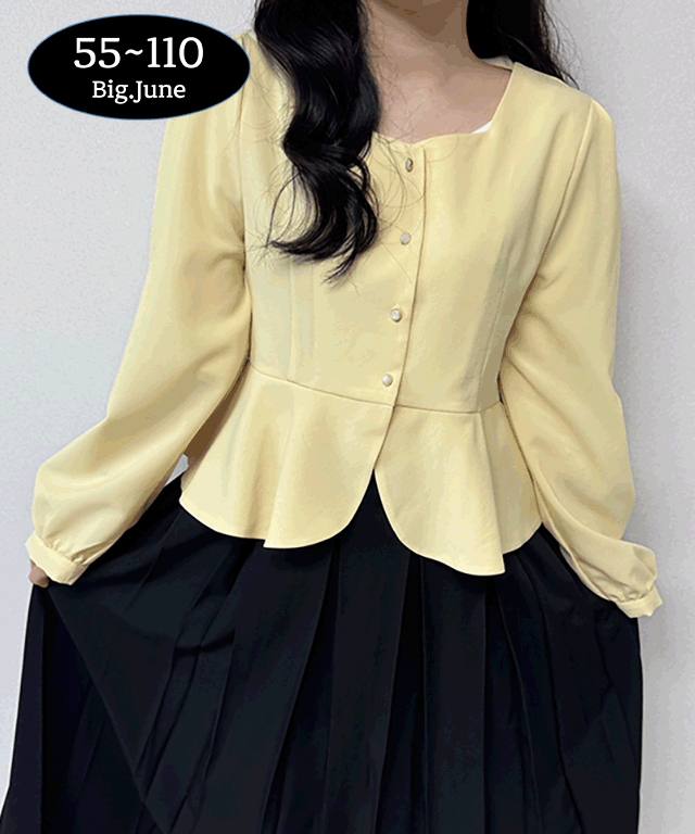 [~110 5XL 빅사이즈 플레어 블라우스]봄신상/꽃놀이🧡데일리 벚꽃 개나리 철쭉 페미닌 데이트룩 꾸안꾸 러블리 노랑 검정 여리핏 플레어 블라우스 긴팔 긴팔셔츠[643 ...