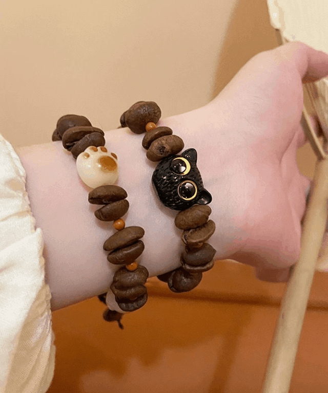 [1 1] Café Moment Cat Bracelet 커피콩 고양이 팔찌 우정 팔찌 커플 팔찌 에이블리