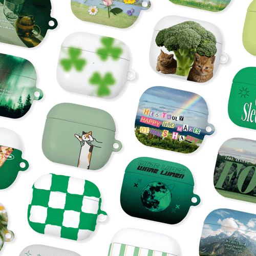 ⚡배송 이벤트 모음전 유스픽 그린 컨셉 디자인 에어팟케이스 선물 커플 우정 친구 생일 여자 다크 코디 키치 감성 무드 힙 심플 펜시 스타일리시 인기 아이템 베스트