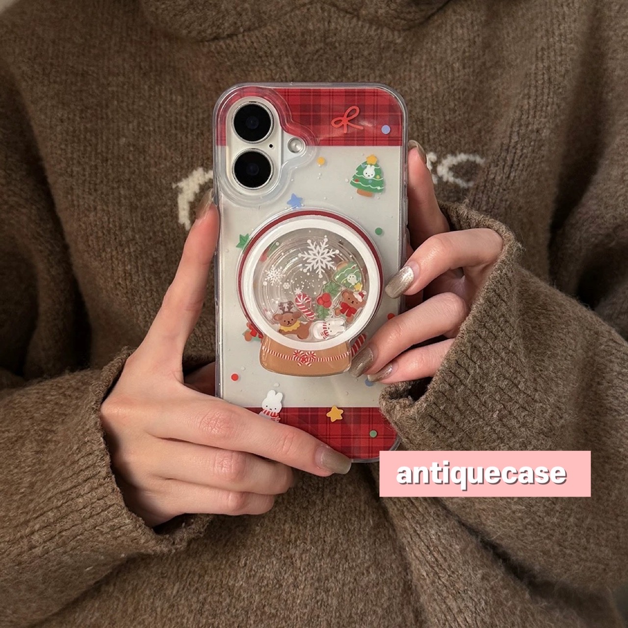 16오픈 레드스노우볼💓맥세이프💓크리스마스 자석 스마트톡 범퍼케이스 아이폰케이스 유니크 특이한 15프로맥스 14프로맥스 16프로맥스 귀여운 키치 감성 레트로 에이블리